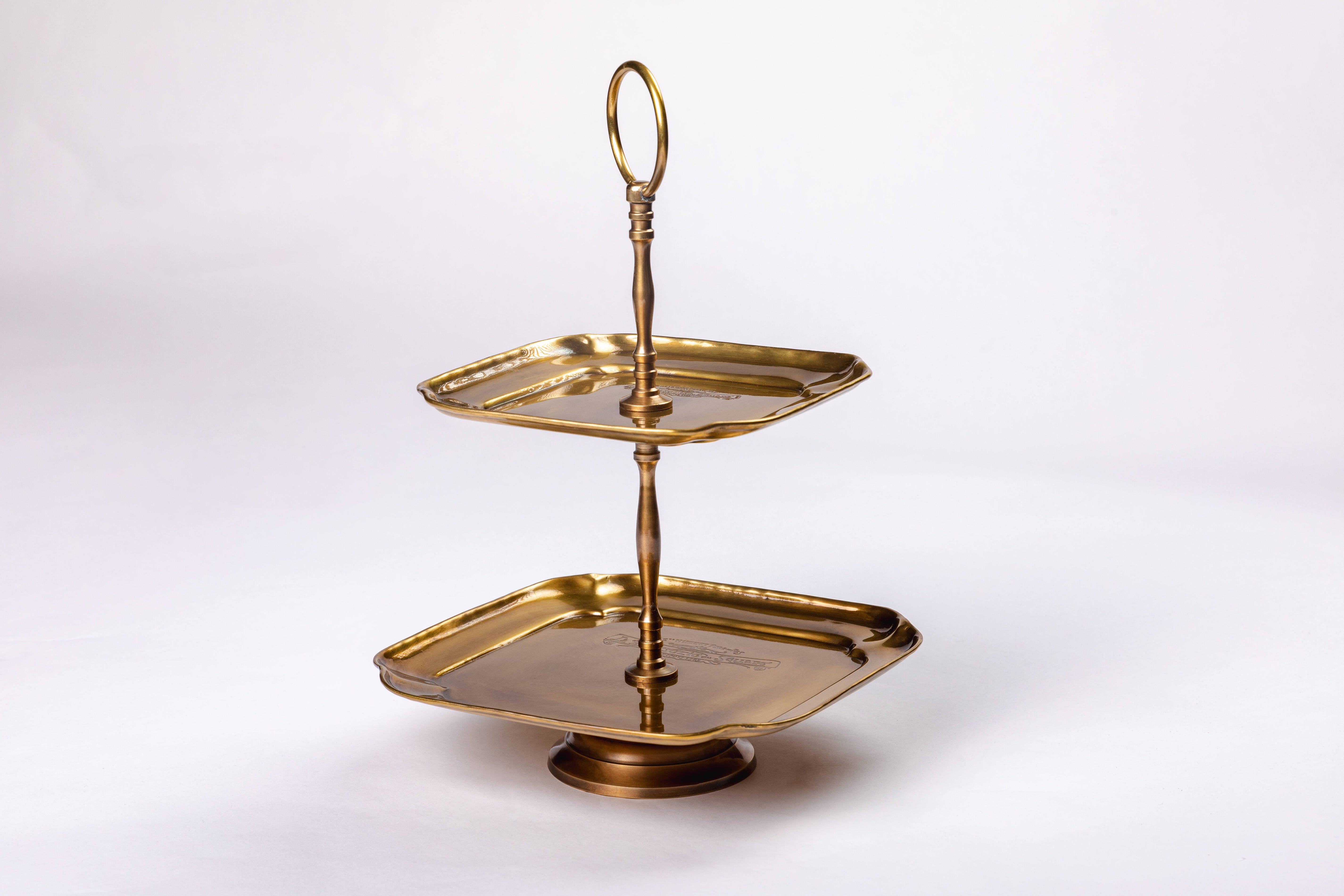2-Tiered Decorative Square Serving Stand