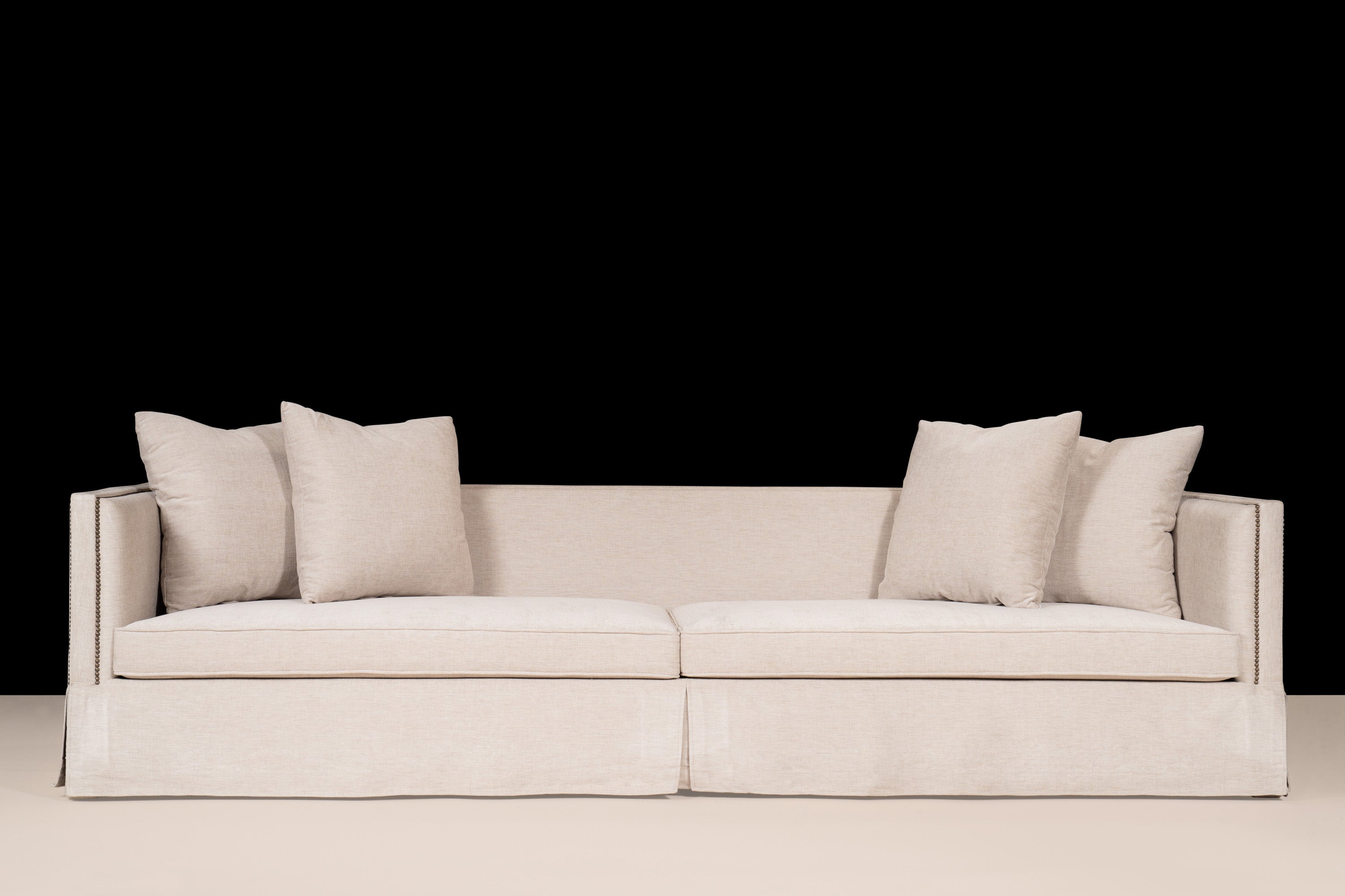 Carlisle Skirted Sofa, Natural Linen