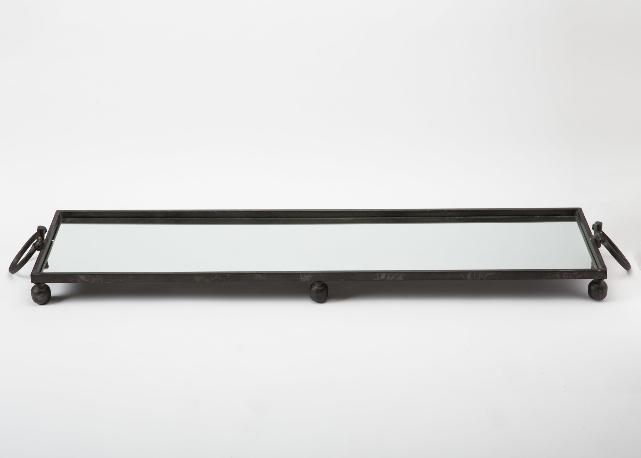 Mirrored Black Metal Tray