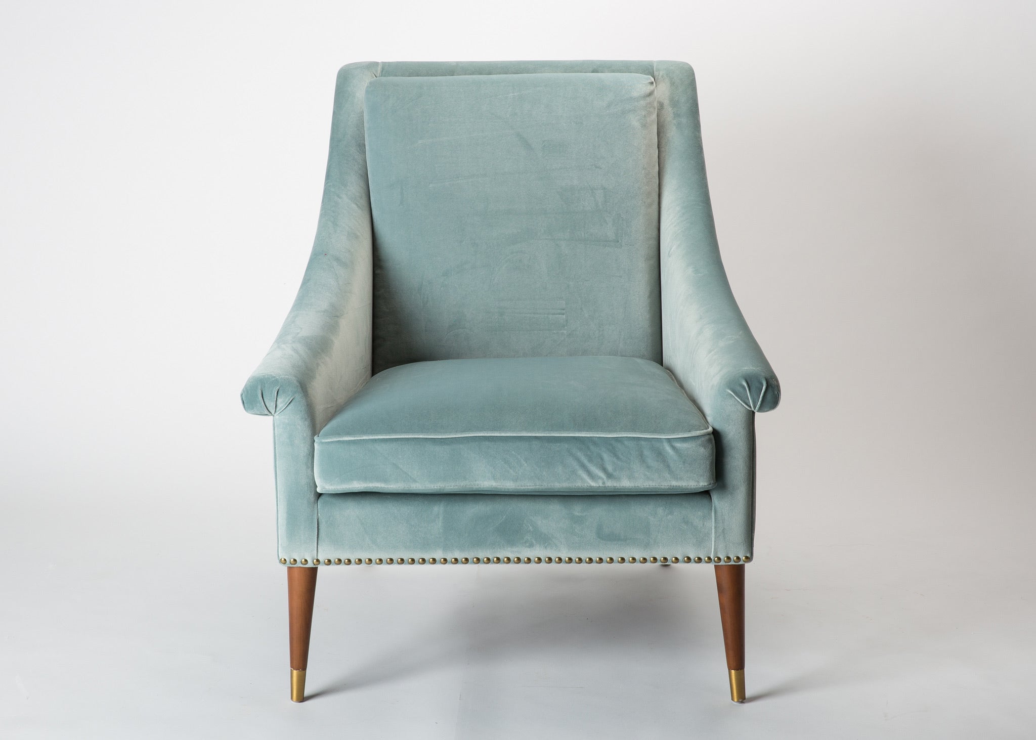 Jade Blue Velvet Club Chair